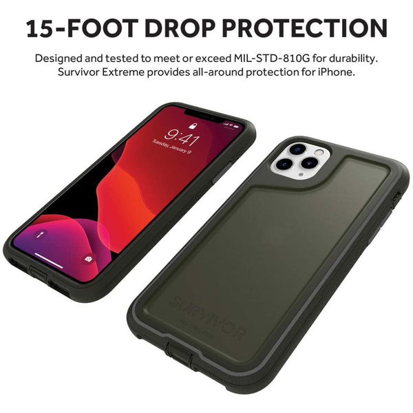 Griffin Survivor Extreme 360 Rugged Case for Apple iPhone 11 Pro Max Black Grey