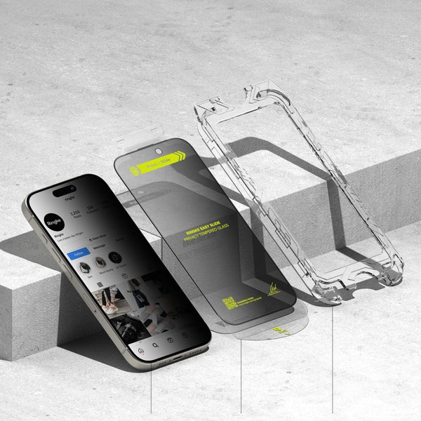 Ringke 2 Pack Easy Slide Privacy Glass Screen Protector for Apple iPho ...